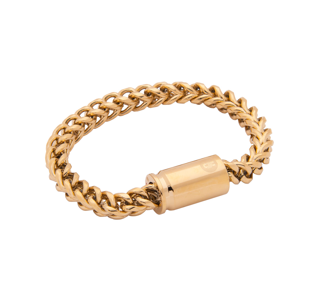 Quattro Bracelet With Laser Etched Casing - Brass & Unity